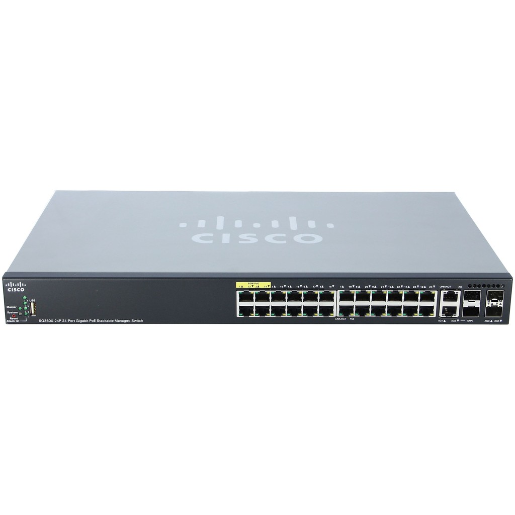 Jual Cisco SG350X-24-K9-EU, 24-port Gigabit Stackable Switch | Shopee ...
