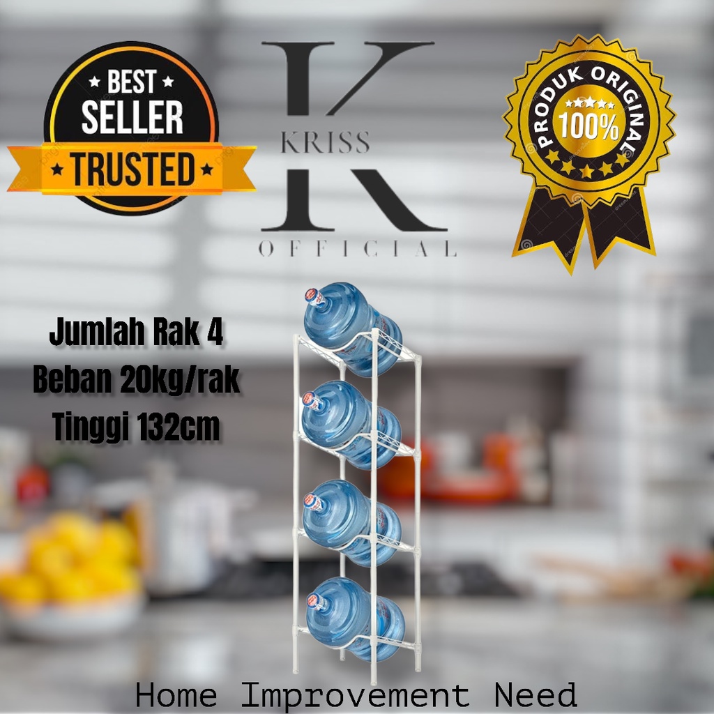 Jual Krisbow rak galon 4 tingkat - putih | Shopee Indonesia