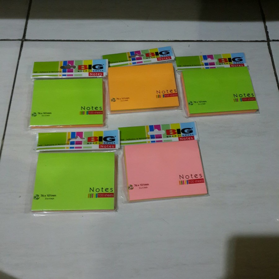 Jual Sticky Notes / Post It BIG 76 x 101mm ( Tumpuk ) isi 100 Sheets ...