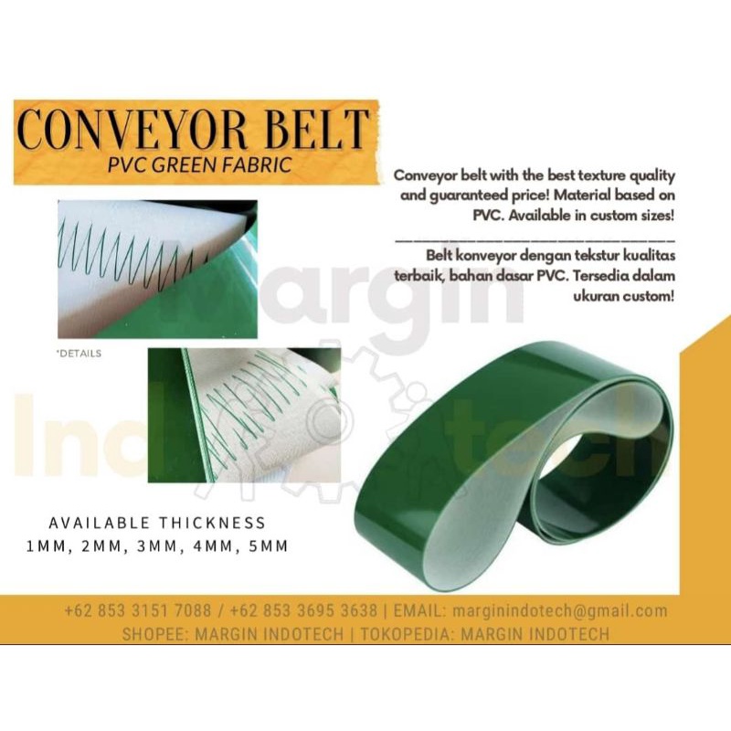 Jual CONVEYOR PVC GREEN FABRIC CACAH RUMPUT CUSTOM | SABUK FABRIC HIJAU ...