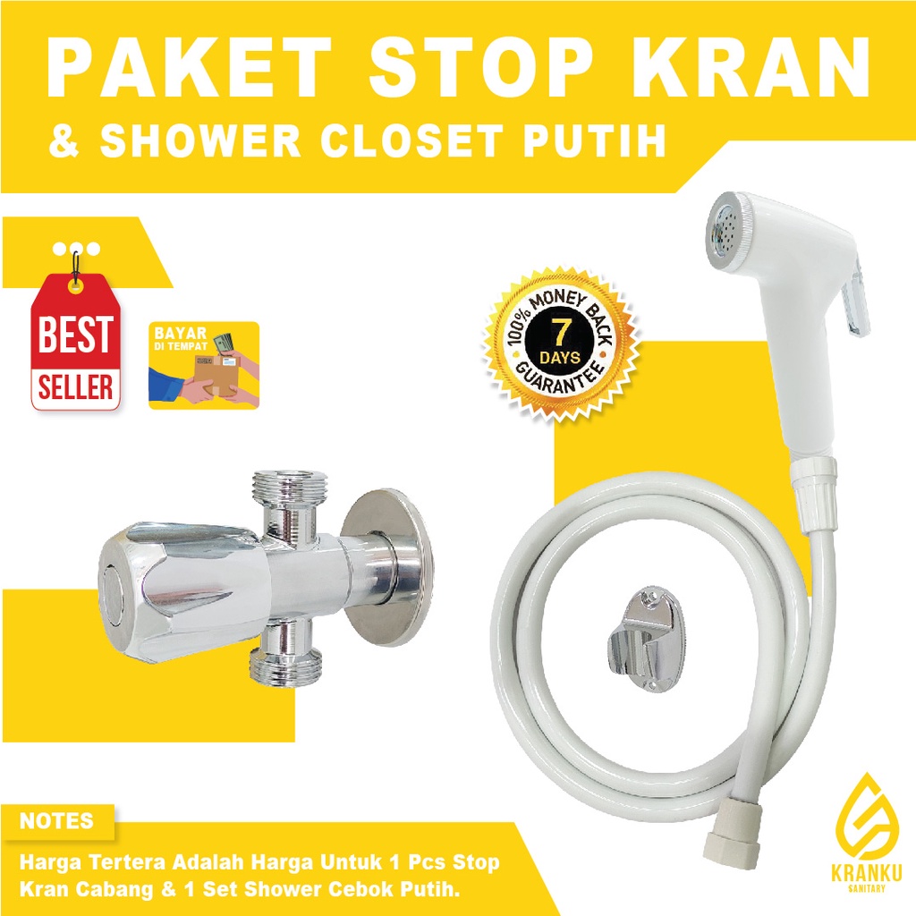 Jual Jet Shower dan Stop Kran Cabang Shower Jet Closet Putih Bundling ...