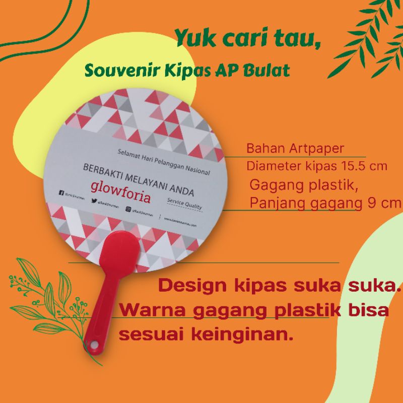 Jual [grosir] CETAK Kipas Bulat 15cm CUSTOM Kipas Promosi Kipas Genggam ...