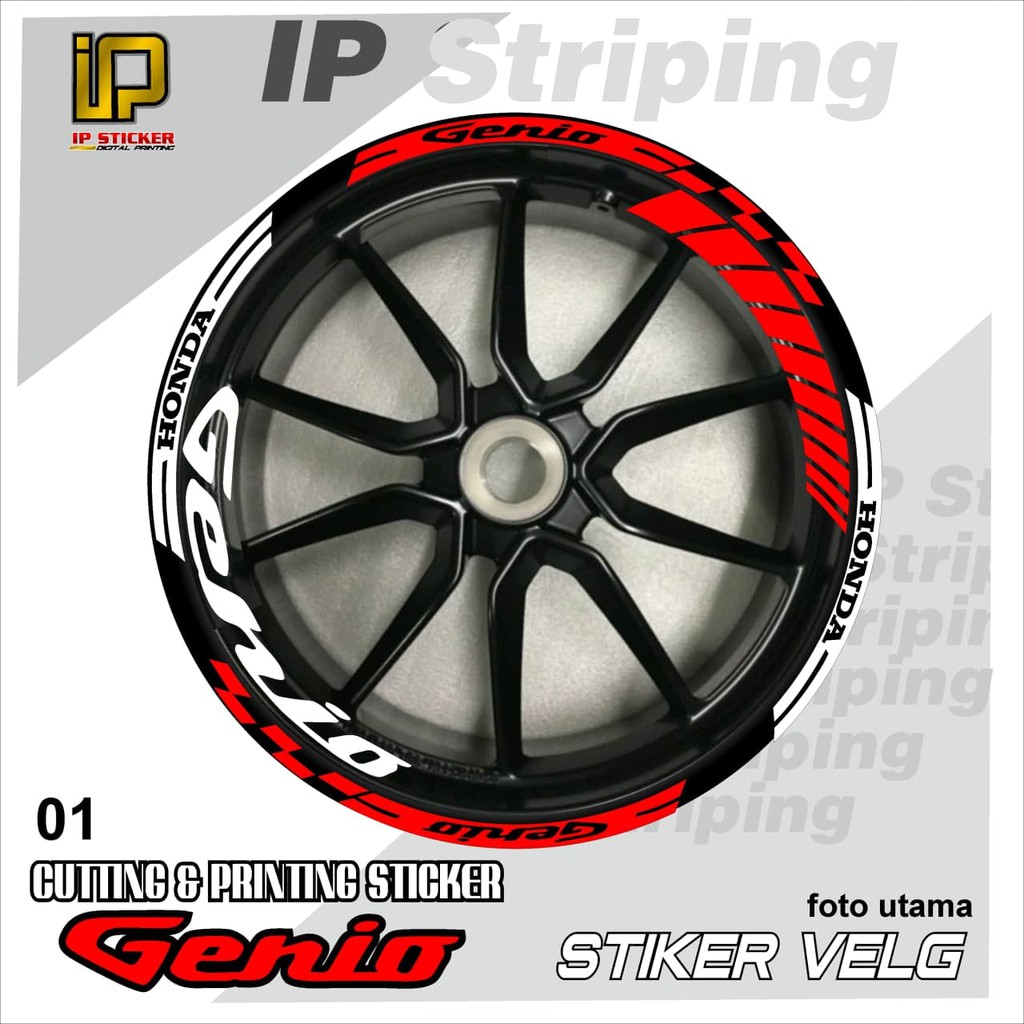 Jual (COD) STIKER VELG GENIO CUTTING STICKER VELG GENIO VARIASI LIS BAN ...
