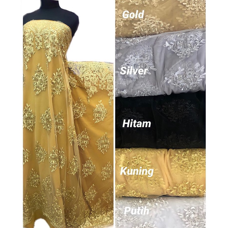 Jual [MEGHAN] Kain Tulle Tile Brokat Mewah | Harga ½ meter = 50 cm ...
