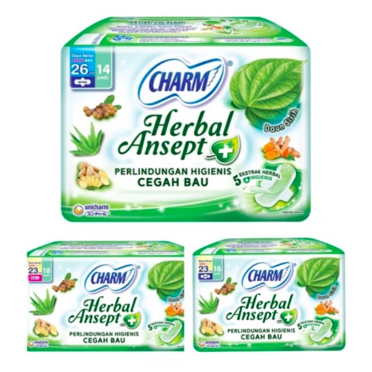 Jual Charm Daun Sirih Herbal Ansept Wing / Non Wings 23cm 26cm Pembalut ...