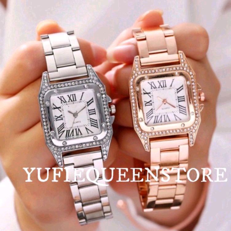 Jual Jam Tangan Mewah Analog Romawi Model Kotak | Shopee Indonesia