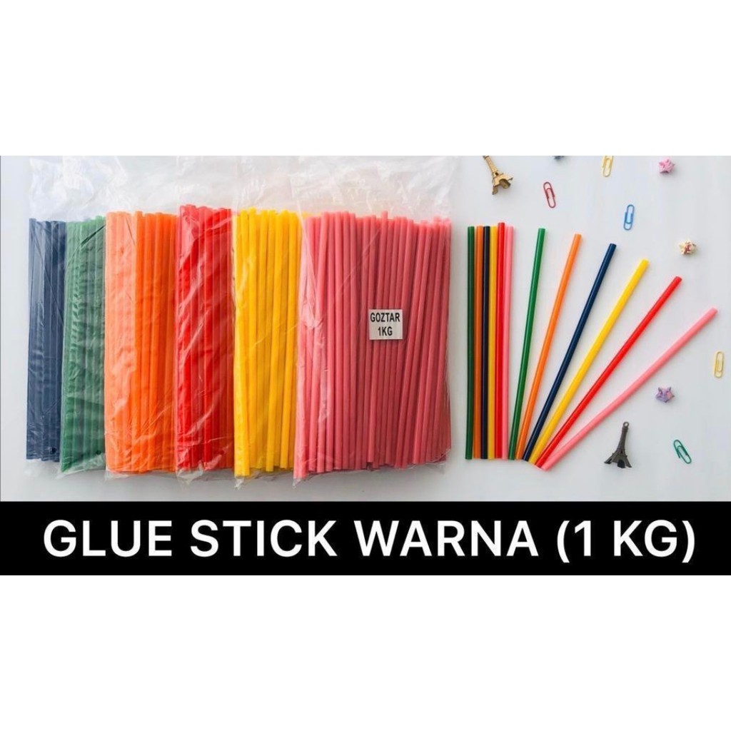 Jual [6 Batang] Refill Lem Tembak Lilin WARNA / Isi Ulang Glue Stick ...