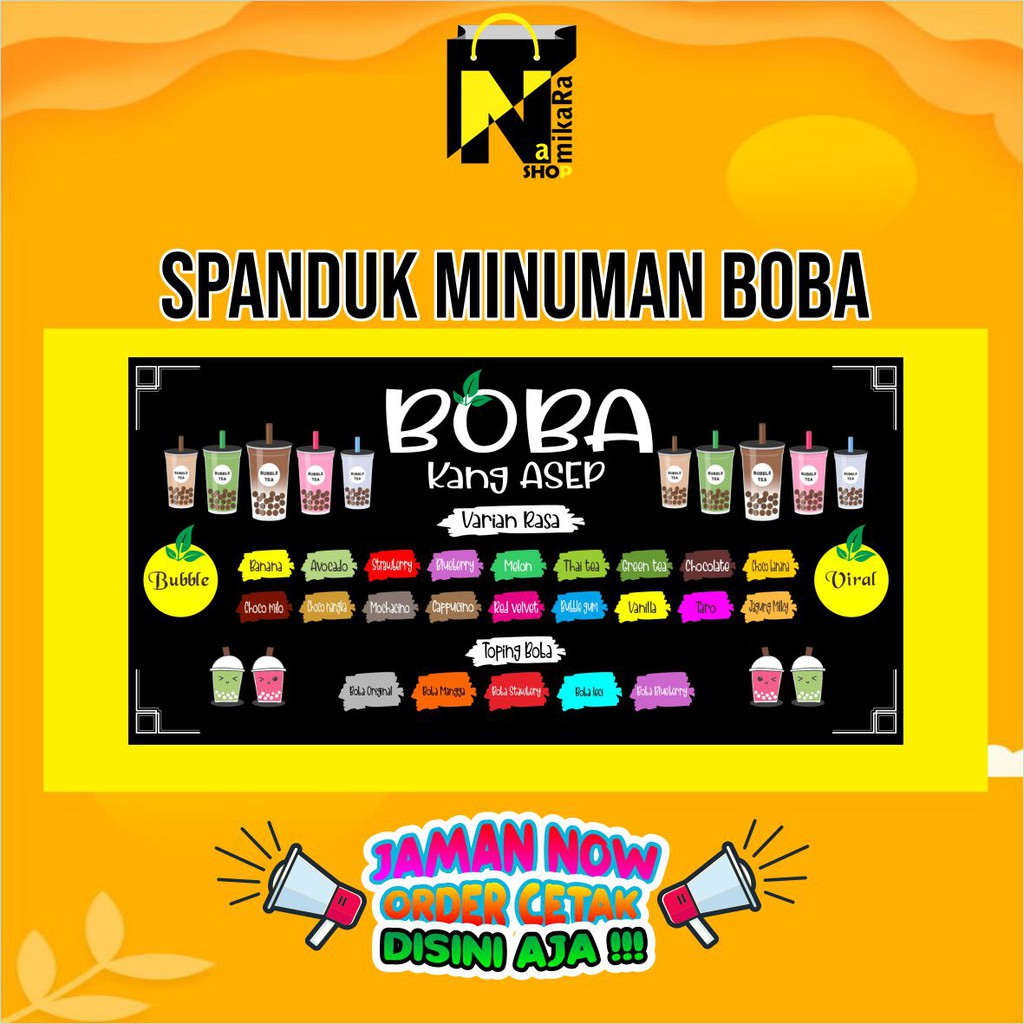 Jual SPANDUK BANNER BACKDROP MINUMAN BOBA/CETAK SPANDUK MINUMAN BOBA ...