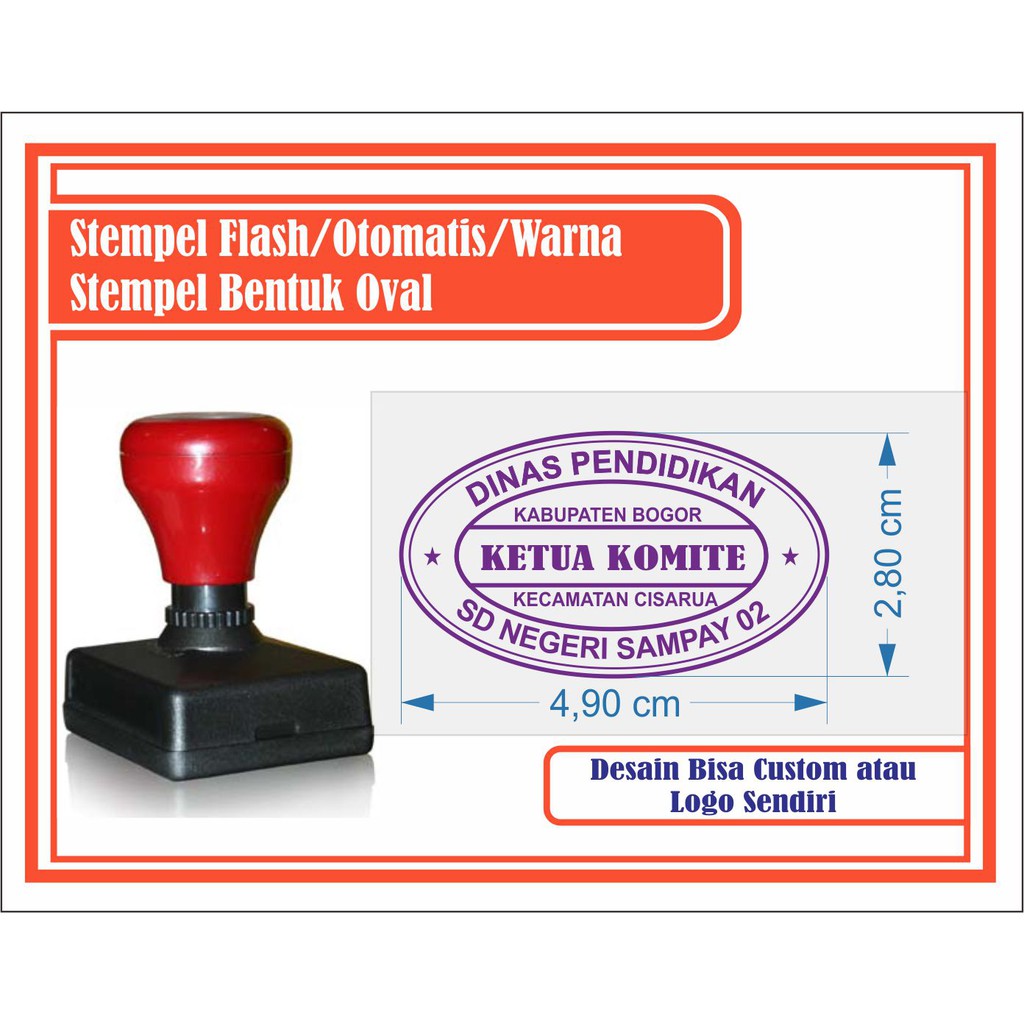 Jual Stempel Flash/Warna Bentuk Oval (Custom) | Shopee Indonesia