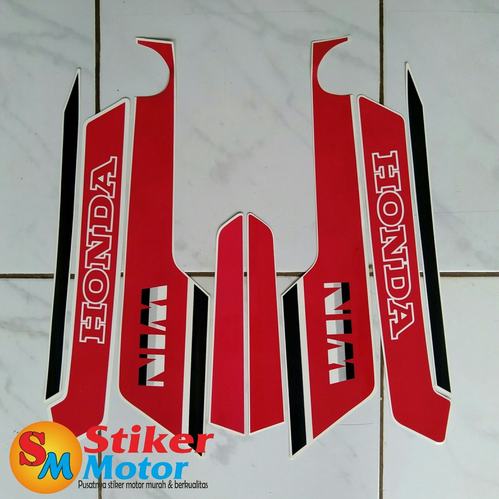 Jual STRIPING STICKER LIS LES POLET BODY MOTOR WIN 1984 FULL PUTIH ...