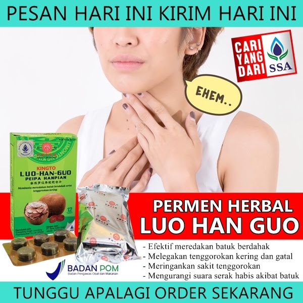 Jual TERBARU permen luo han guo obat sakit tenggorokan gatal alami ...