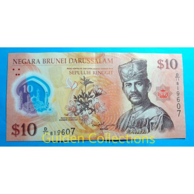Jual Uang Kuno 10 ringgit dollar brunei darusalam polymer | Shopee ...