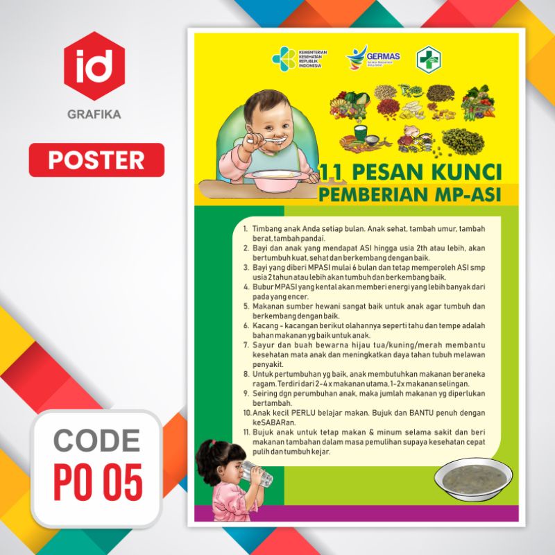 Jual POSTER KUNCI PEMBERIAN MP-ASI BAYI, POSTER KEBIDANAN, POSTER ...