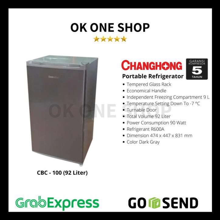 Jual KULKAS REFRIGERATOR CHANGHONG CBC-100 100 LITER (DARK GREY ...