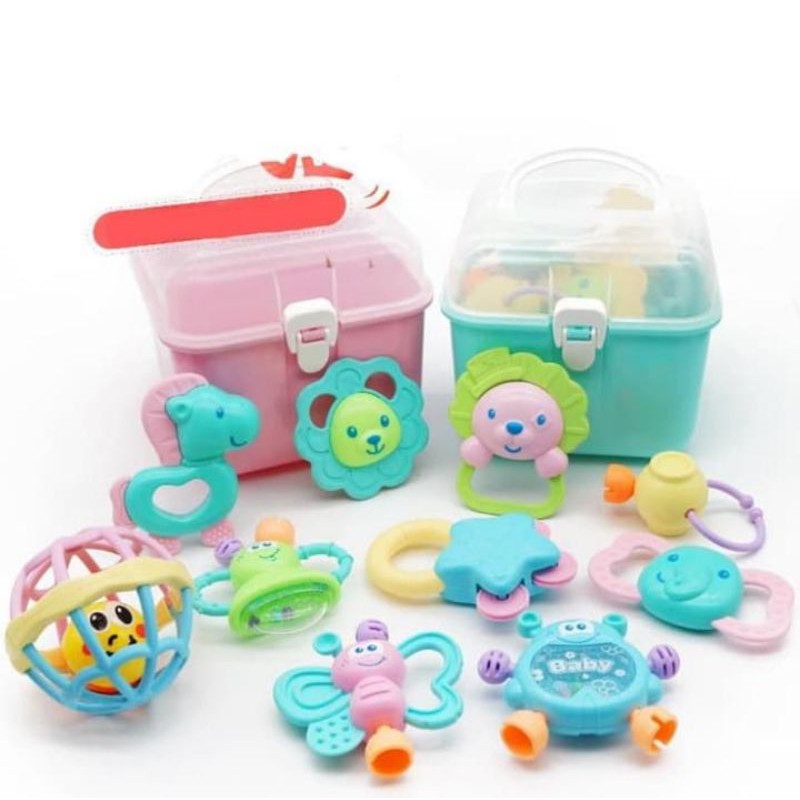 Jual Mainan Bayi Teether Gigitan Lonceng Bayi Dengan Box | Shopee Indonesia