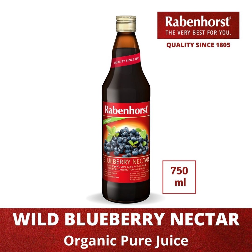Jual Rabenhorst Organic Wild Blueberry Nectar Juice 750ml | Shopee ...