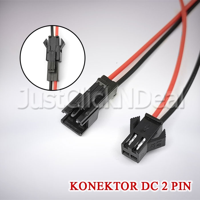 Jual El Konektor Socket Terminal 2 Pin Kabel DC 22 AWG Elektronik Male ...