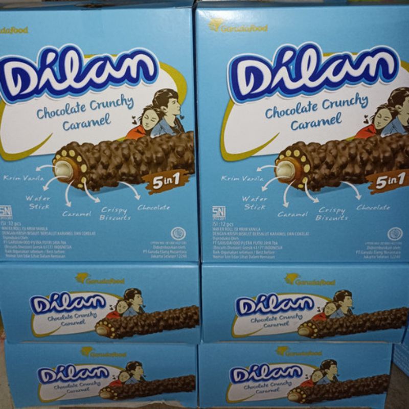 Jual Dilan wafer coklat crunchi susu makanan jajanan box | Shopee Indonesia