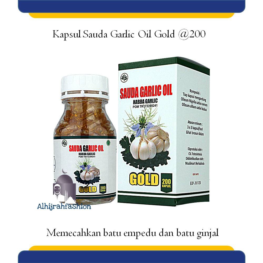 Jual Kapsul Sauda Garlic Oil Gold @200 Herbal Hipertensi Herbal ...