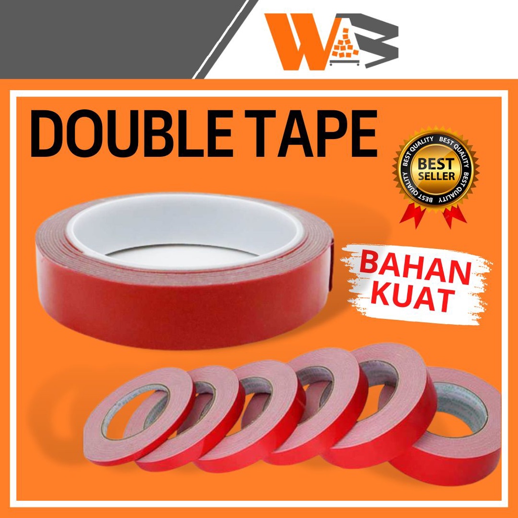 Jual COD Double Tape Kuat Untuk Dinding Tembok Serbaguna Double Tip ...