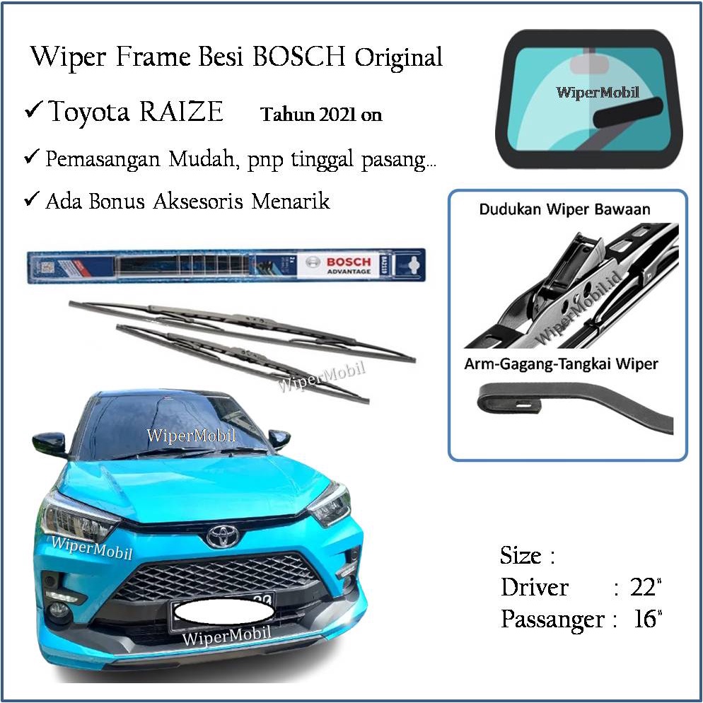 Jual Wiper Frame Besi Bosch Toyota Raize 2021 2022 2023 2024 2025