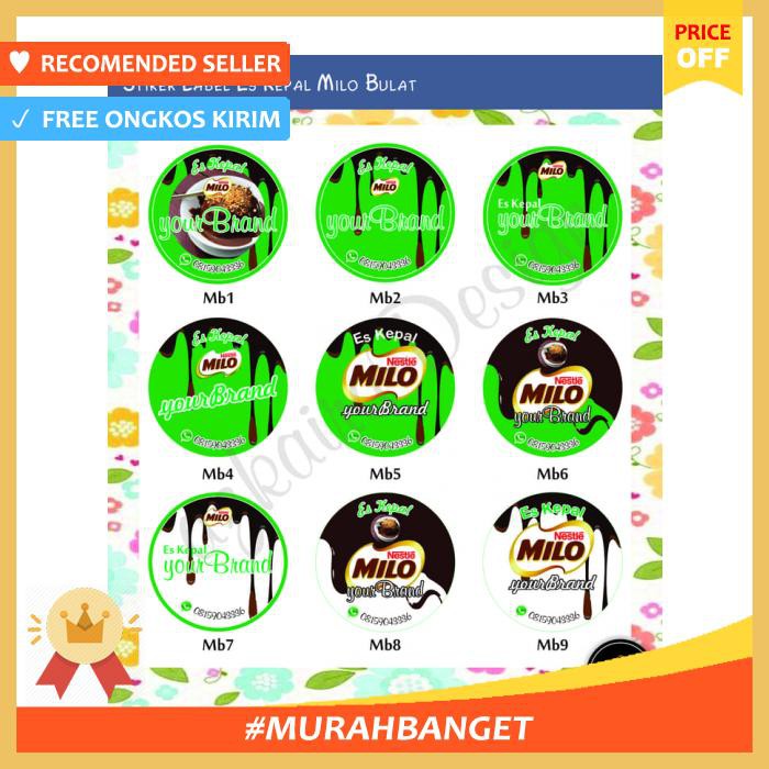 Jual Sticker/ Label Nama Kue Untuk Usaha "Es Kepal Milo" - Pengikat ...