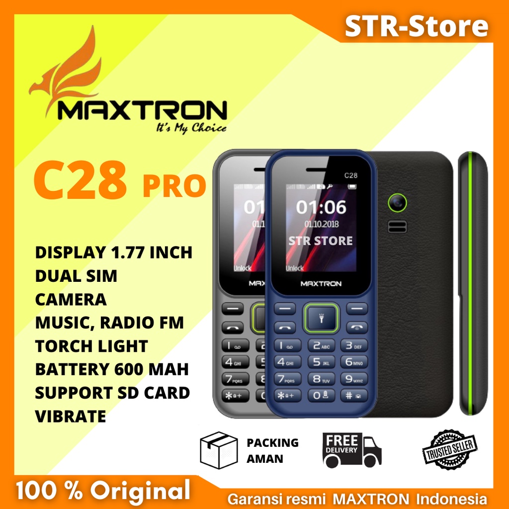 Jual MAXTRON C28 PRO CANDYBAR HP MURAH GETAR BISA TAMBAH MEMORY ...