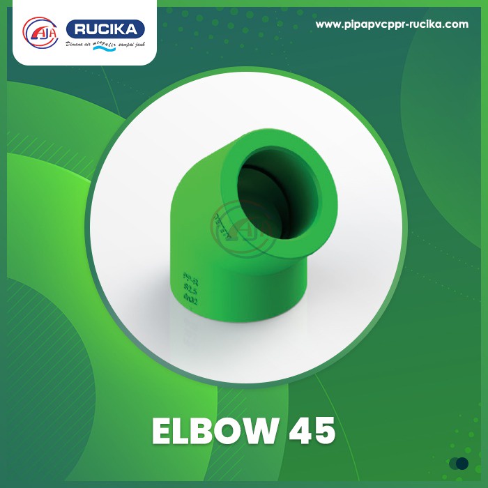 Jual Elbow PPR 45' (25mm) 3/4" / Elbow 45 Degree 25mm / Elbow PPR 45 Derajat 25mm / Keni PPR ...