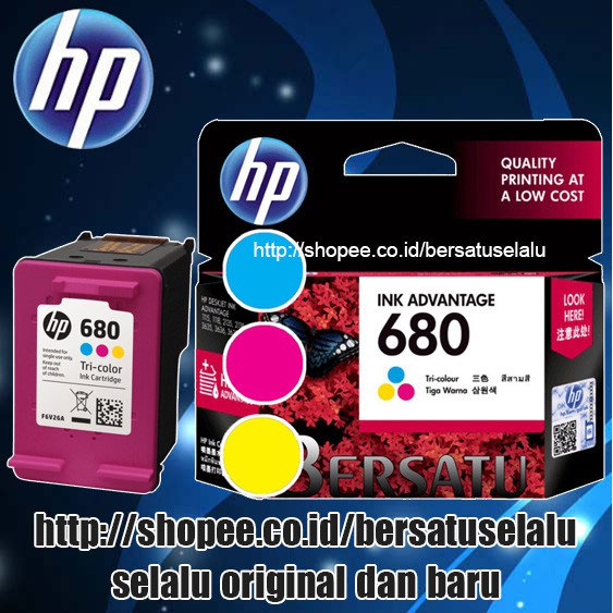 Jual Tinta Cartridge HP 680 Color Original Catridge HP680 Printer 1110 ...
