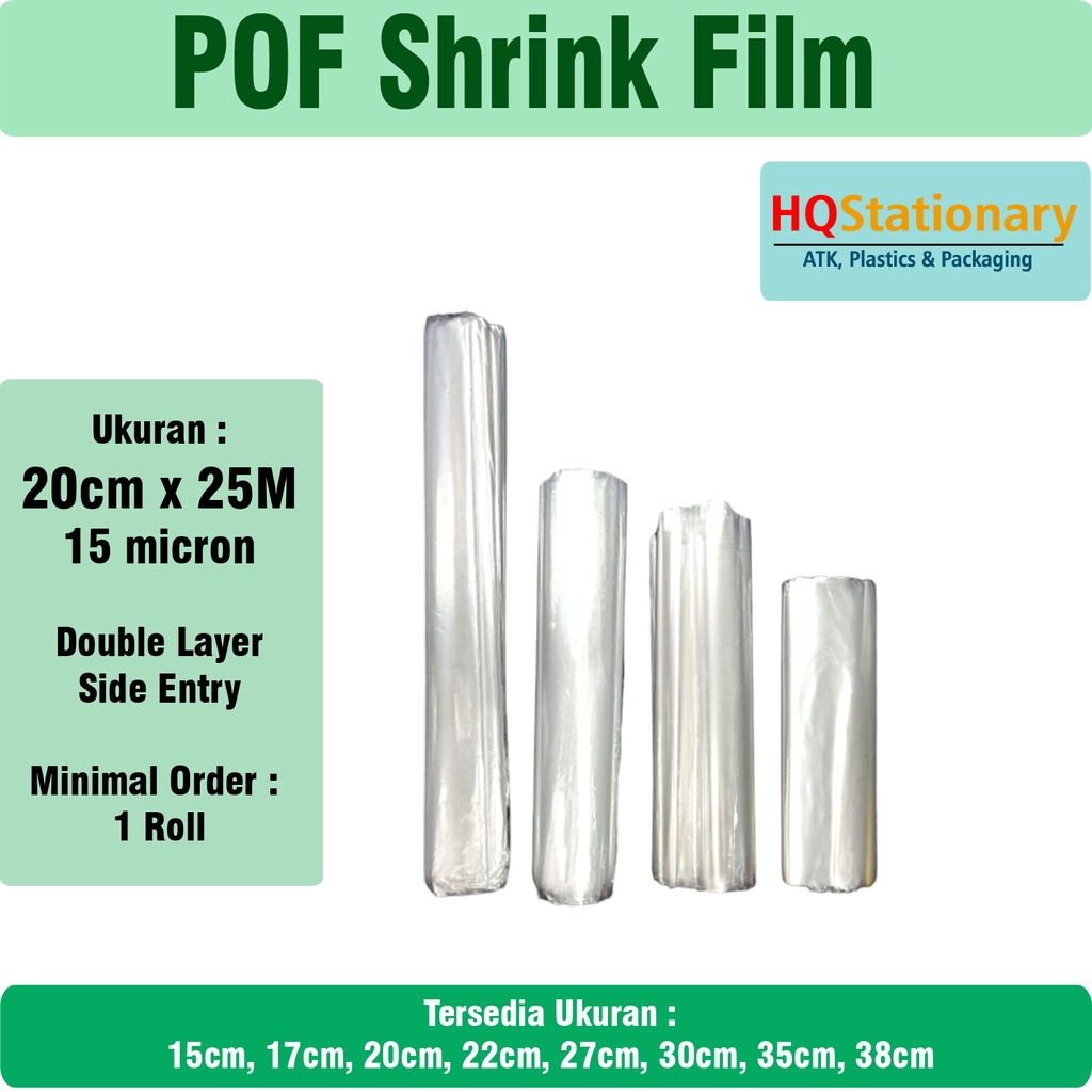 Jual Plastik Shrink Film / POF Shrink Plastik Kemasan - 20 cm x 25 ...