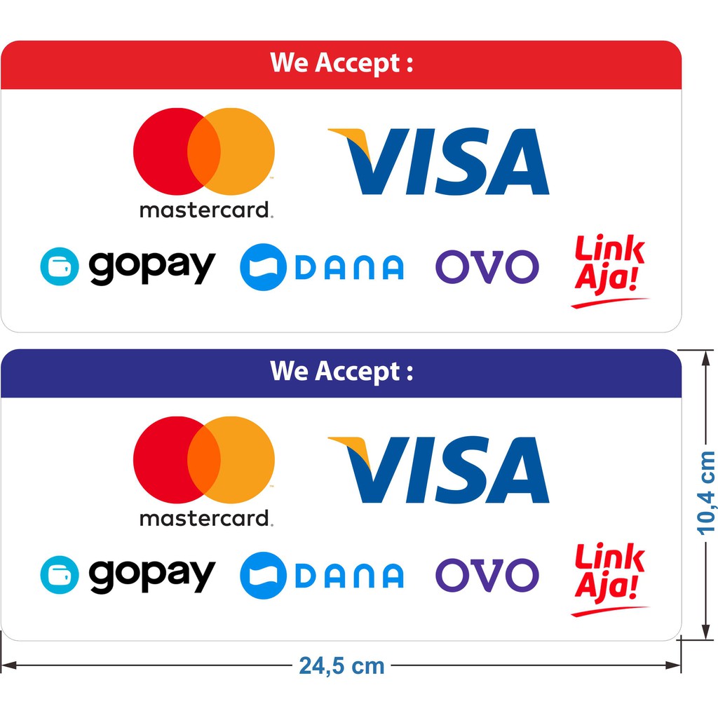 Jual STIKER VINYL VISA CASHLESS (DIJUAL SATUAN) | Shopee Indonesia