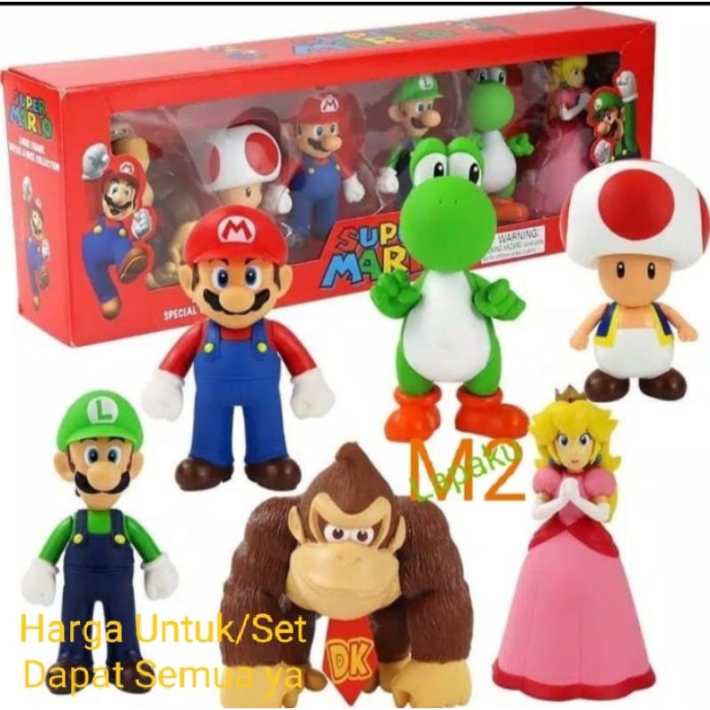 Jual ACTION FIGURE SUPER MARIO BROS NINTENDO ISI 6PCS/MAINAN ANAK ...