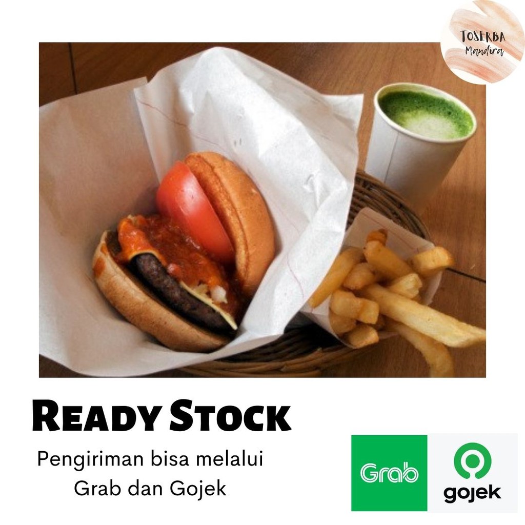 Jual Kertas nasi bungkus KFC Burger Kebab anti minyak kertas nasi bunga ...
