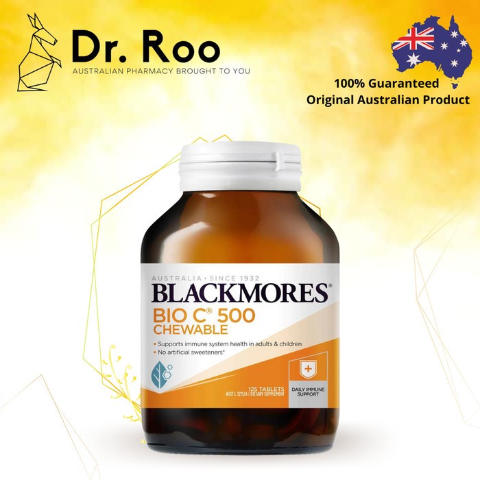 Jual Blackmores Bio C 500mg Chewable Tablets 125 Tablets | Shopee Indonesia