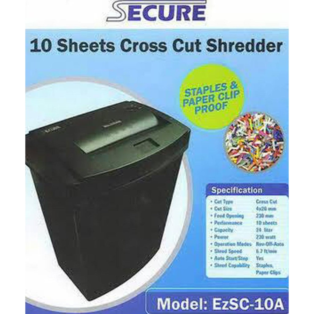 Jual Mesin Penghancur Kertas / Paper Shredder SECURE EzSC-10A | Shopee ...