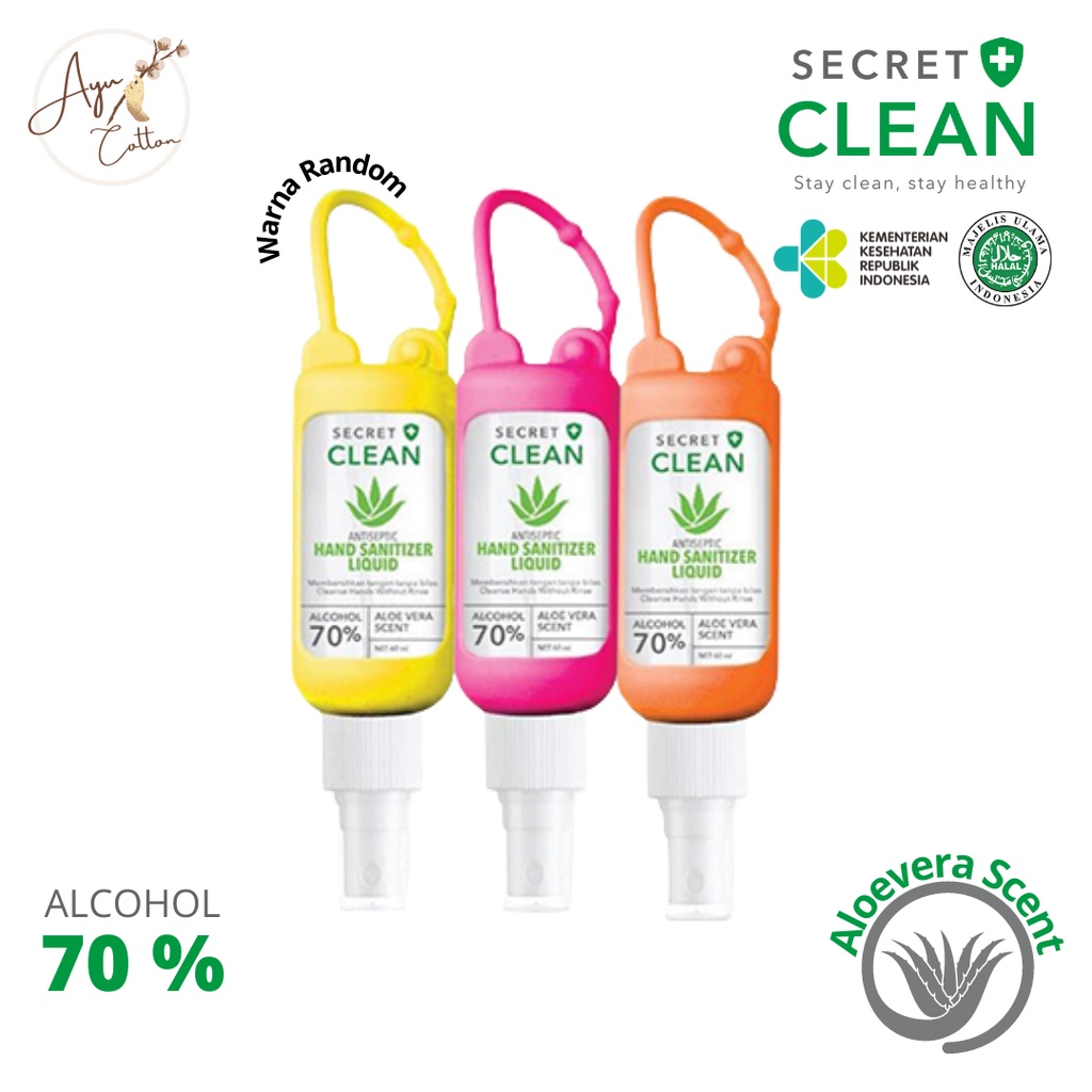 Jual Secret Clean Hand Sanitizer Liquid 60ml Silicone Case Warna Random ...