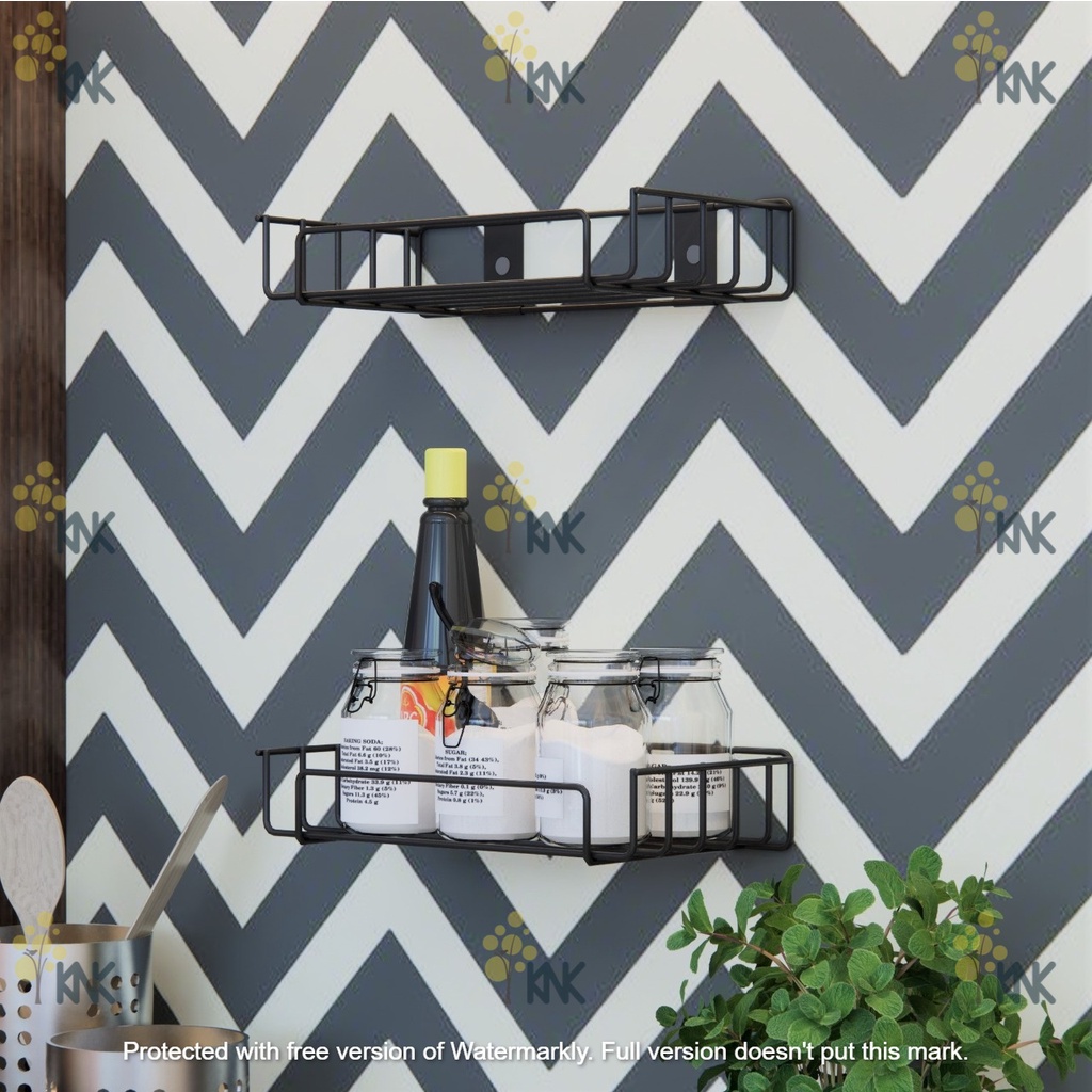 Jual KNK Rak Tempat Bumbu Persegi Tempel Rak Dapur | Shopee Indonesia