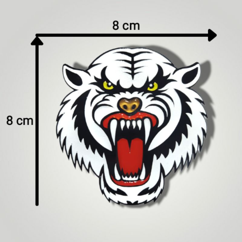 Jual stiker harimau stiker timbul emblem harimau putih emblem kepala ...