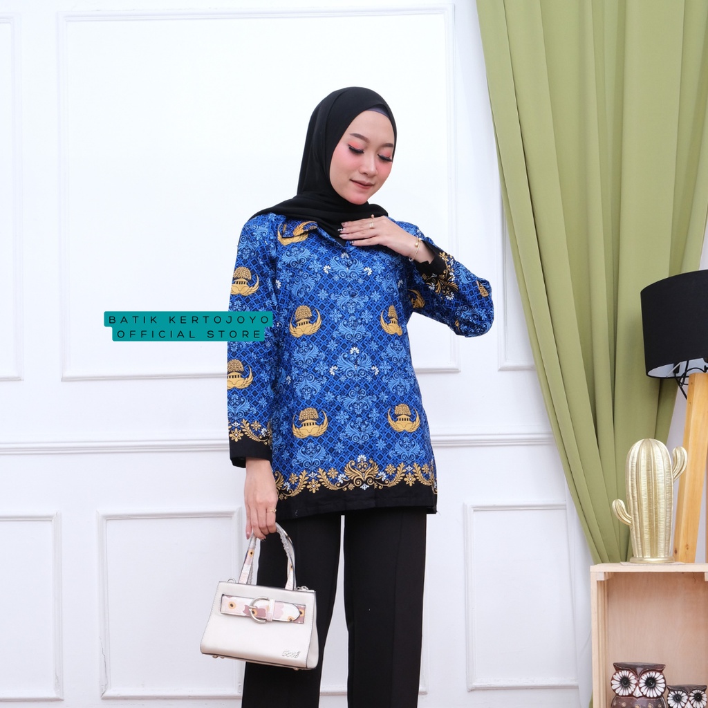 Jual BAJU BATIK KORPRI WANITA TERBARU 2022 BAJU BATIK PNS TERBARU BATIK ...