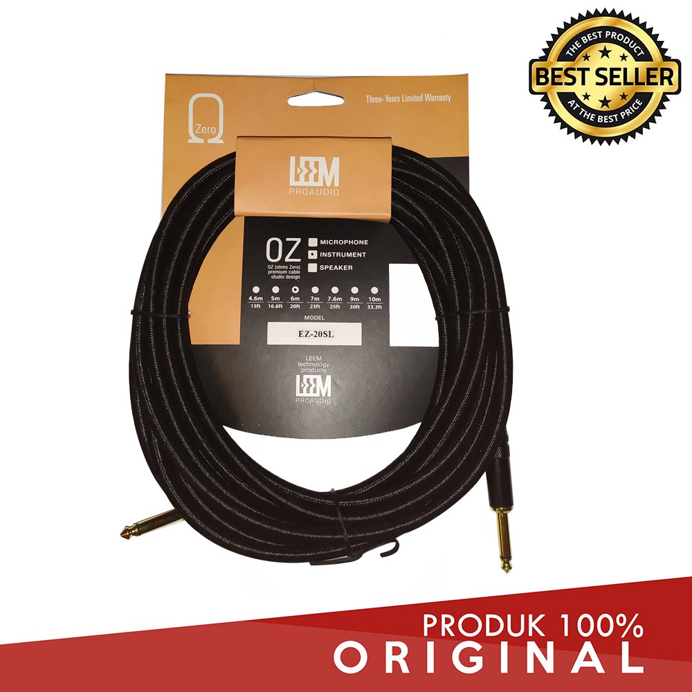 Jual Kabel Gitar / Guitar Cable Leem 20 FT (6M) EZ-20SL | Shopee Indonesia
