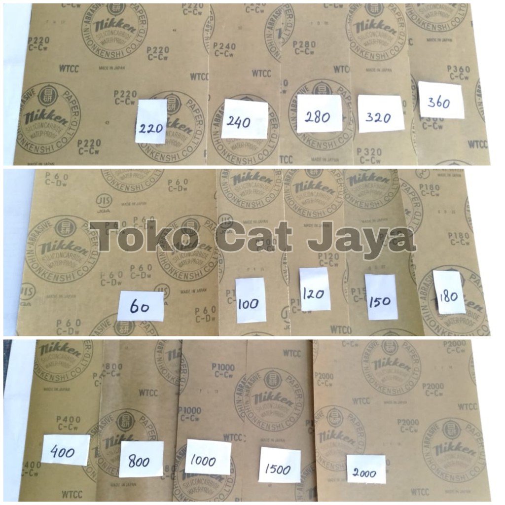 Jual Amplas NIKKEN WATERPROOF Tahan Air grit 60 - 800 | Shopee Indonesia