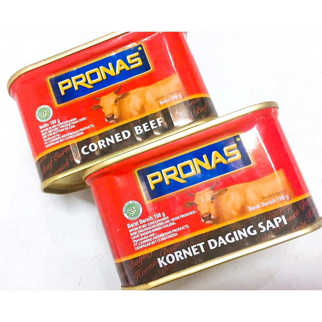 Jual PRONAS Corned Beef Kornet Daging Sapi - Kemasan Kaleng 198 gr ...