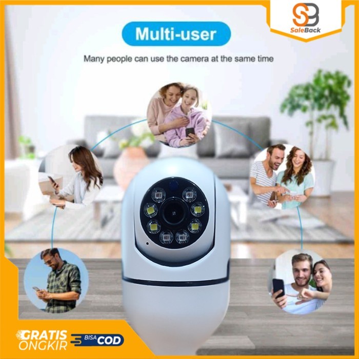 Jual Wifi CCTV 360 derajat 1080P 3MP Lampu IP Kamera CCTV 3D YCC365 ...