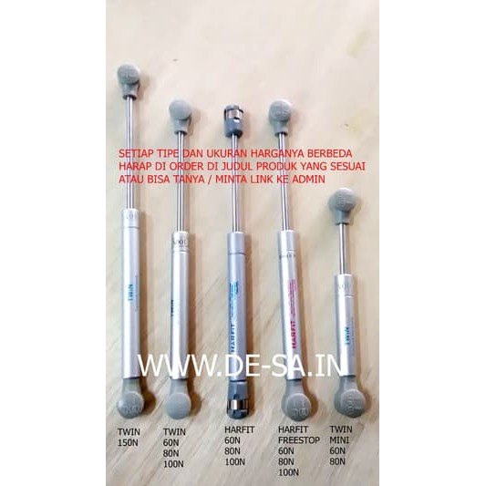 Jual Stok Ready Gas Spring Free Stop 10 Inchi X 150 Newton terakhir ...