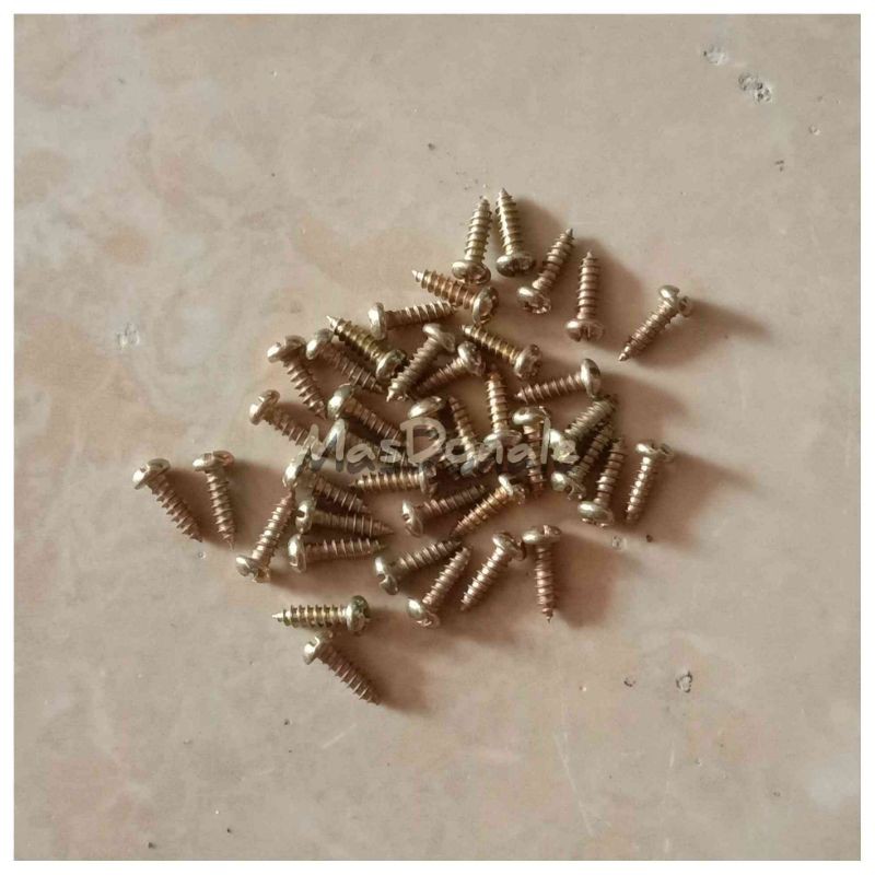 Jual Baut Kasar Gold 10mm Sekrup PCB PANEL BOX | Shopee Indonesia