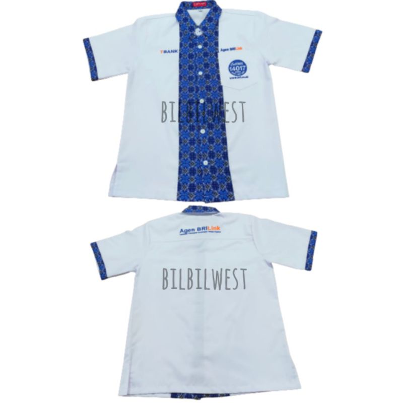 Jual Seragam Kemeja Agen Brilink Putih Batik | Shopee Indonesia