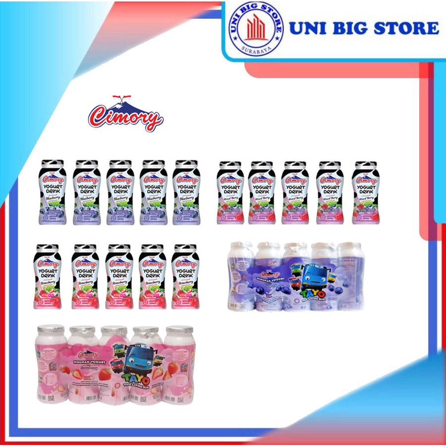 Jual Cimory Mini Yogurt Drink Original Strawberry BlueBerry MixBerry 70 ...
