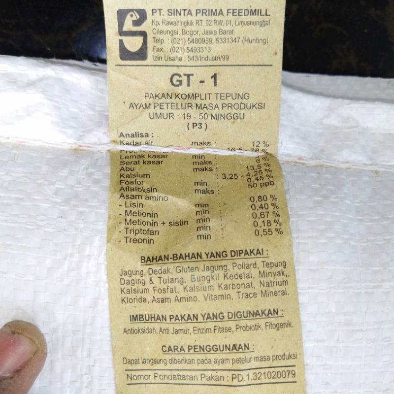 Jual Shinta GT- 1 Pakan Ayam Petelur 25KG & 50KG | Shopee Indonesia