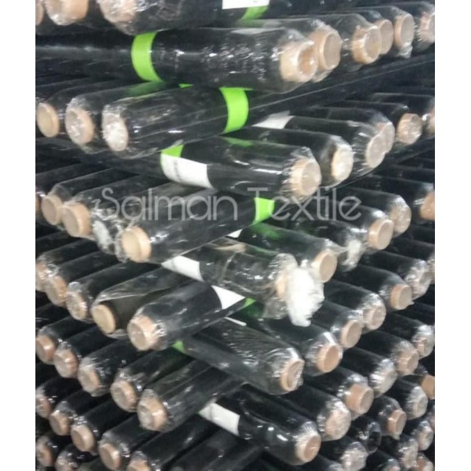 Jual 1 Roll kain Sifon Silk/ Sifon Jetblack LEUWITEX Plat Hijau (Gread ...