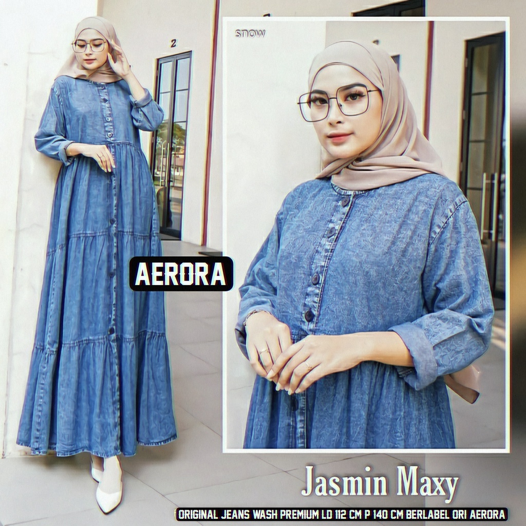 Jual Baju Gamis Dewasa Jeans Denim Syari Wanita Terbaru 2025 Busui ...
